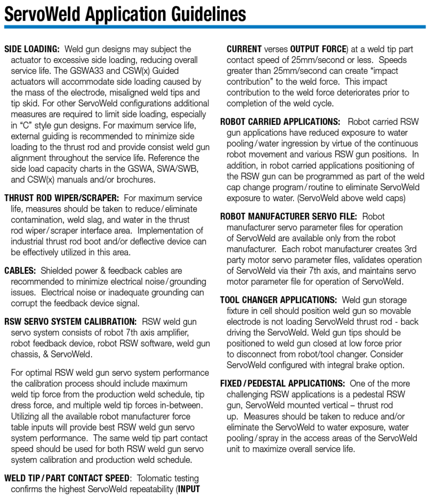 CSWX ServoWeld® Integrated Servo Actuators | Tolomatic