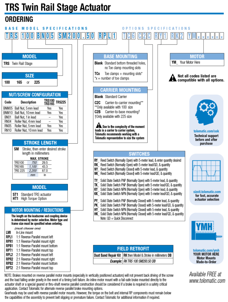 Precision XY Stages | TRS Twin Rail Enclosed Linear Actuator | Tolomatic